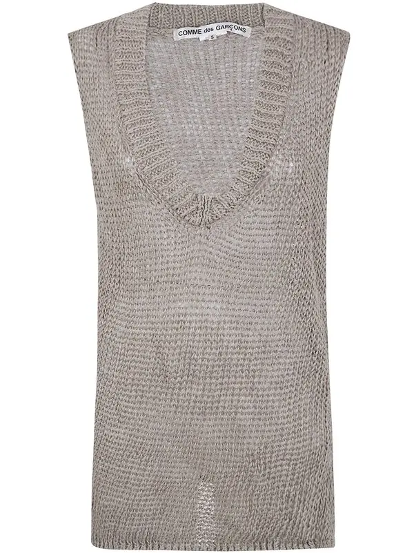 Comme Des Garçons V-neck Gilet - Beige