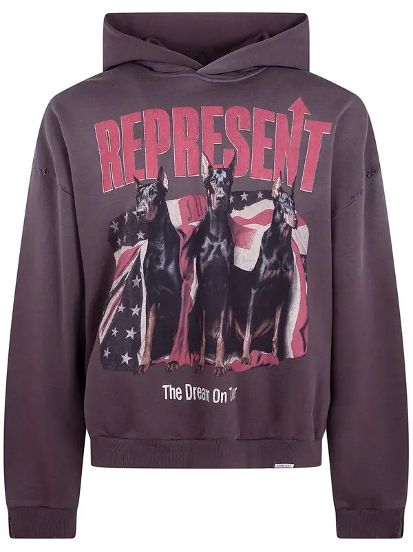 REPRESENT Printed Hoodie - Black