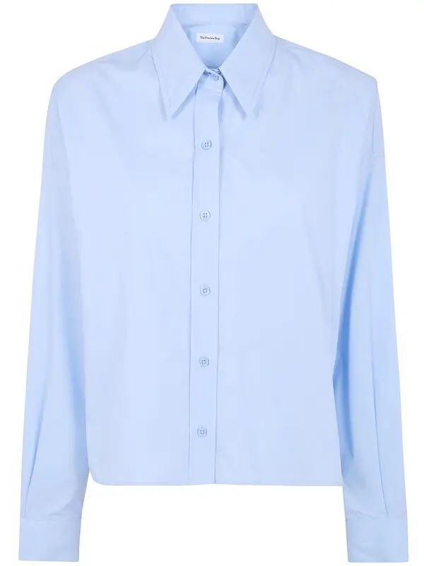 THE FRANKIE SHOP Arlen Cotton Boxy Shirt - Blue