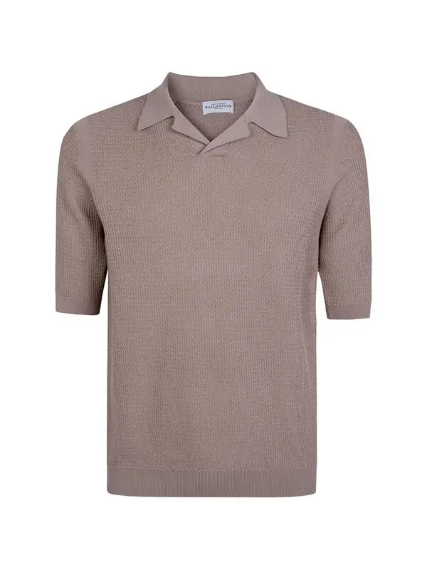 BALLANTYNE Riso" Stitch Polo Shirt - Beige