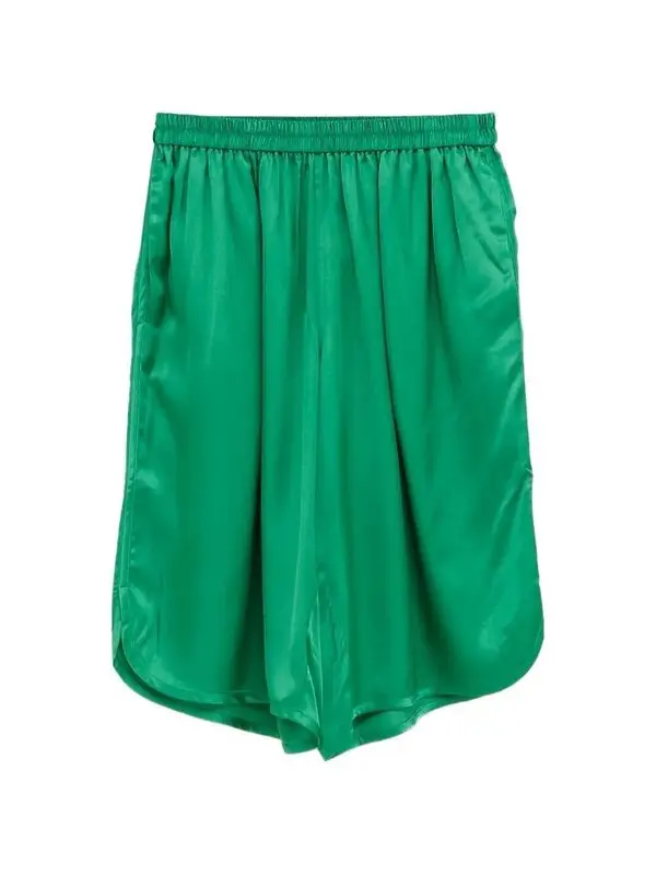 THE FRANKIE SHOP Nelis Satin Bermuda Shorts - Green