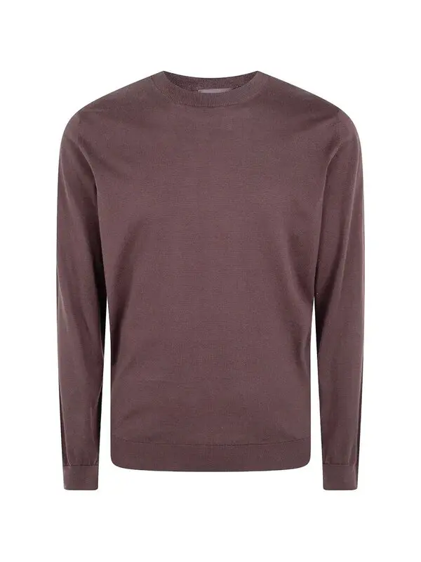 FILIPPO DE LAURENTIIS Long Sleeves Round Neck Sweater - Brown