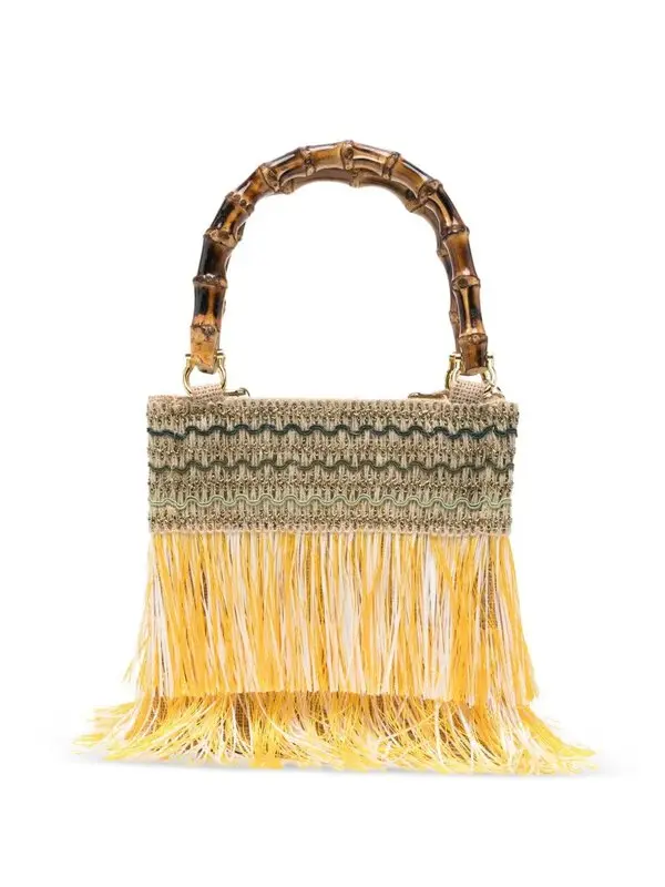 LA MILANESA Orchidea Fringe Small Bag - Yellow
