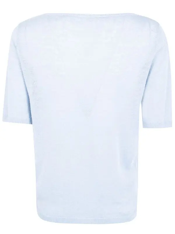 Majestic International Linen Boat Neck Sweater - Blue