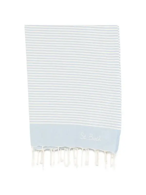 MC2 SAINT BARTH Foutas Horizontal Stripes Sea Towel - Blue