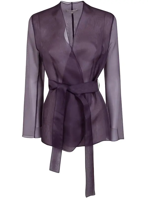 Antonelli Firenze Elia Organza Silk Belted Waist Coat - Pink