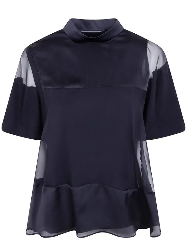 Sacai Satin And Cotton Jersey T-shirt