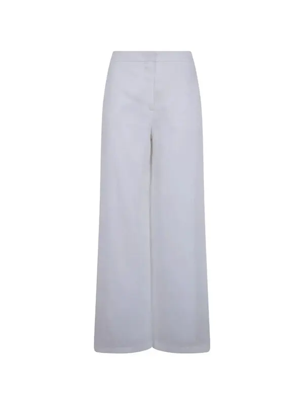 Max Mara Tapioca Linen Classic Trousers - White