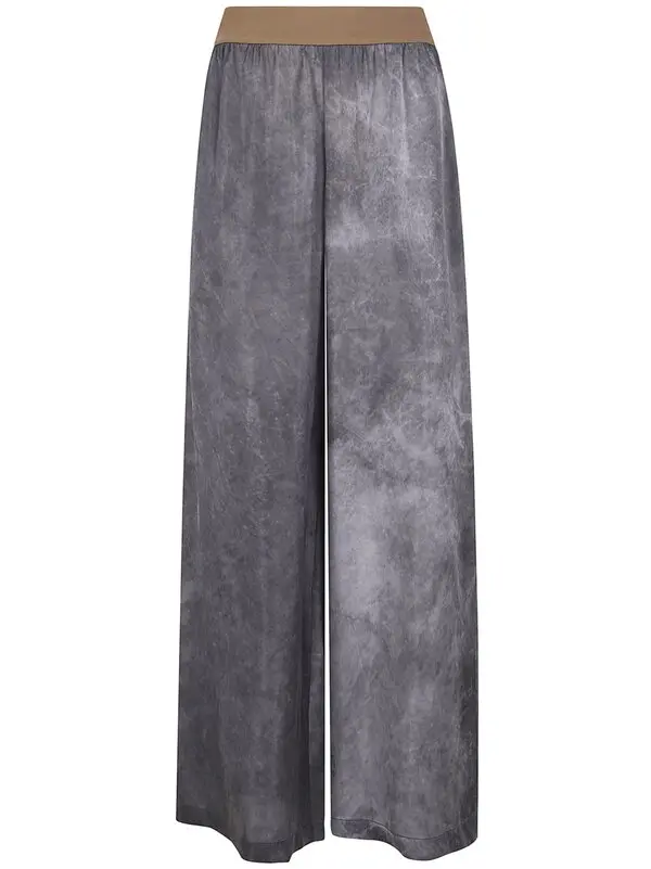 UMA WANG Wide Leg Cupro Trousers - Gray