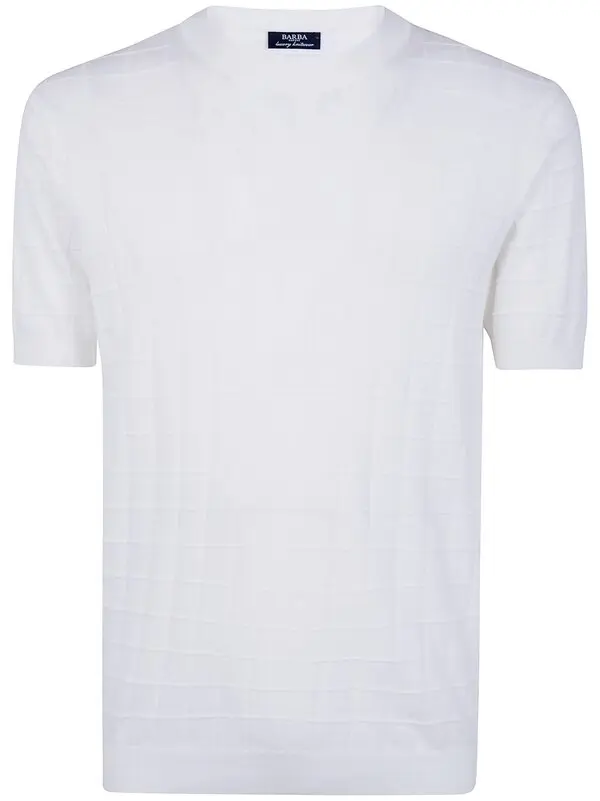 BARBA NAPOLI Fancy Round Neck Sweater - White