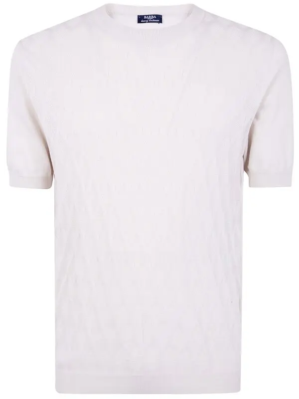 BARBA NAPOLI Embroidered Round Neck Sweater - Beige