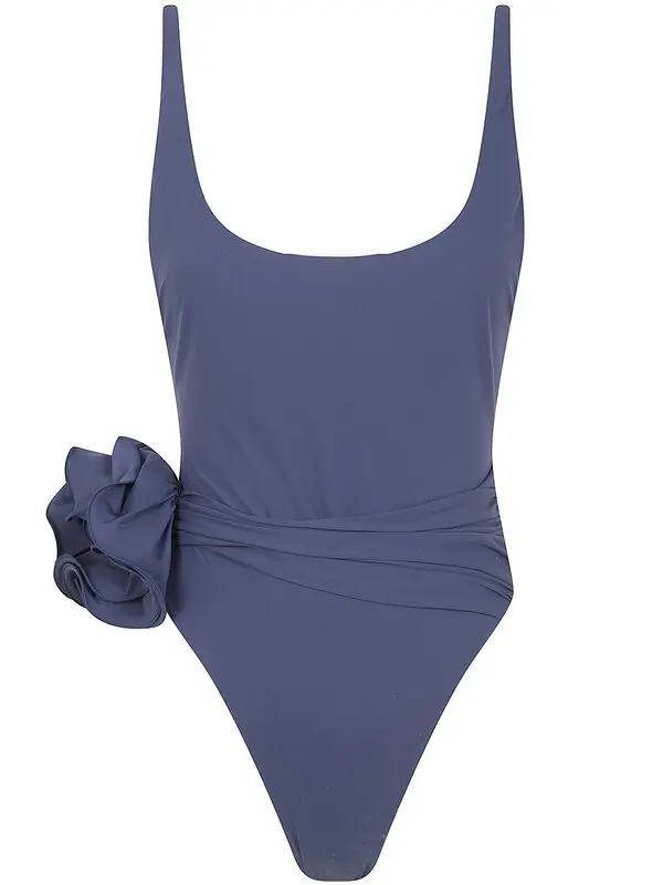 Magda Butrym Floral Waist One-piece Swimsuit - Gray