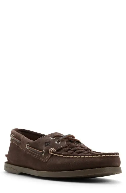 Sperry Authentic Original 2-eye Woven Boat Shoe - Dark Brown