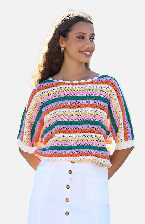 YUMI Batwing Crochet Top - Multi