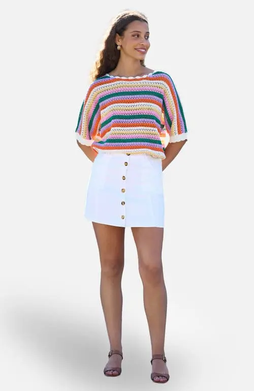 YUMI Batwing Crochet Top - Multi