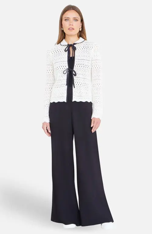 YUMI Peter Pan Collar Knitted Cardigan - Ivory