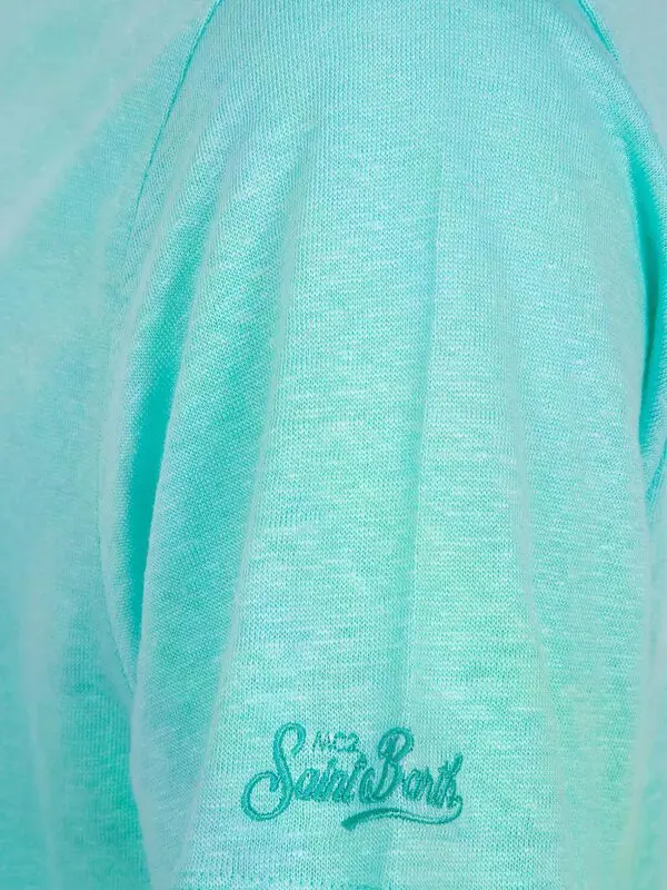 MC2 SAINT BARTH Ecstasea Slub-texture Logo-embroidered T-shirt - Blue