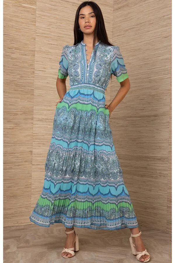 Hale Bob Vale Chiffon Maxi Dress