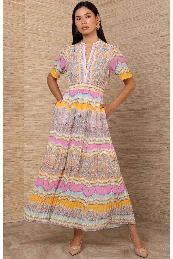 Hale Bob Vale Chiffon Maxi Dress - Pink