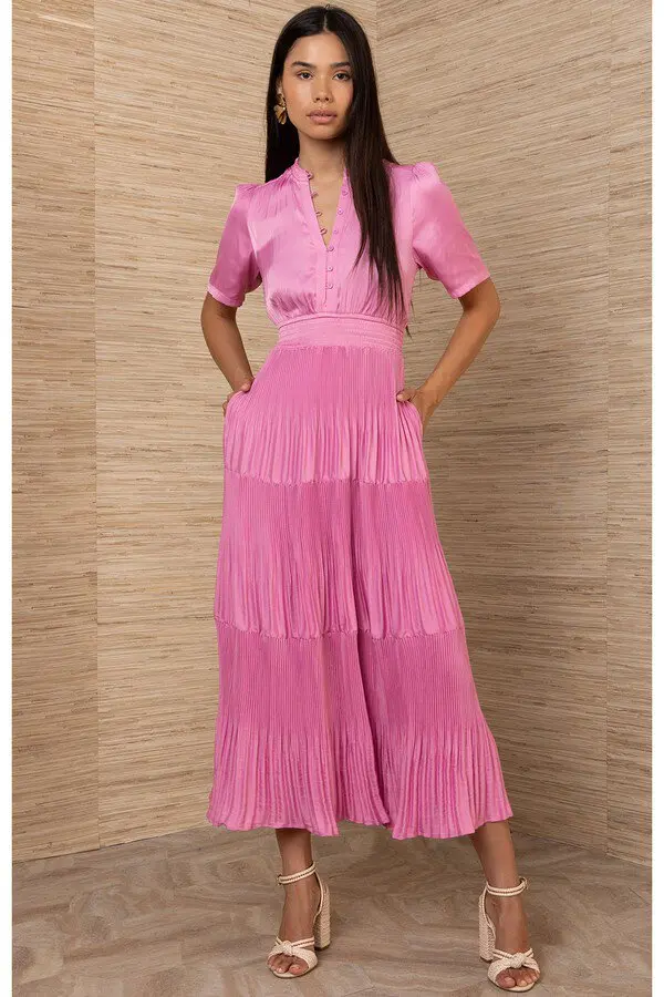 Hale Bob Vale Charmeuse Solid Maxi Dress - Pink