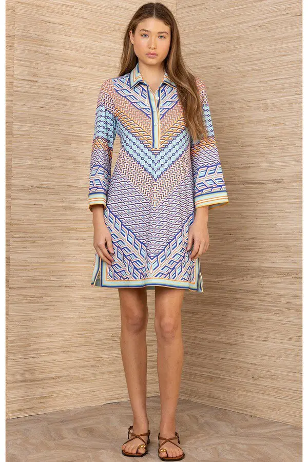 Hale Bob Benicia Jersey Mini Dress - Blue