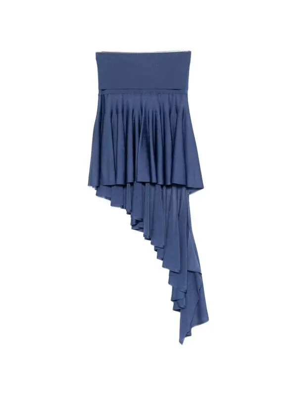 Alaïa Denim Asymmetric Skirt - Blue