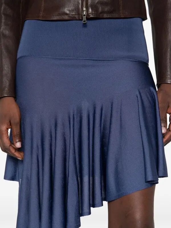 Alaïa Denim Asymmetric Skirt - Blue