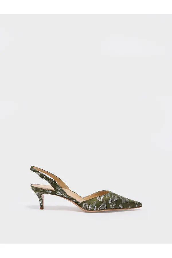 Marion Parke Classic Leopard Slingback 45 - Green
