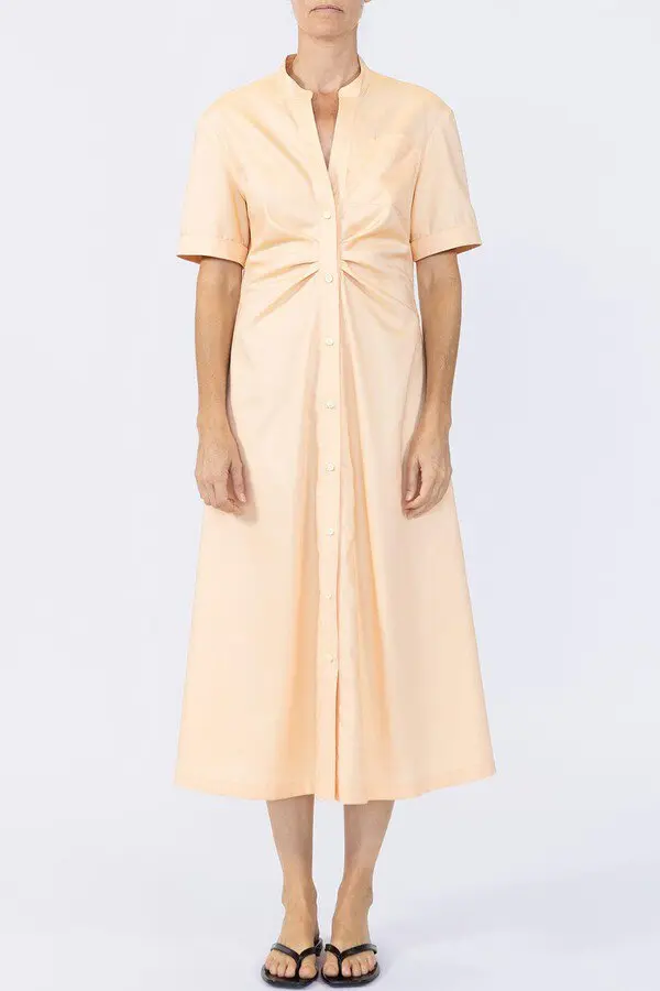 CALLAS MILANO Noor Short Sleeve Shirt Dress - Orange