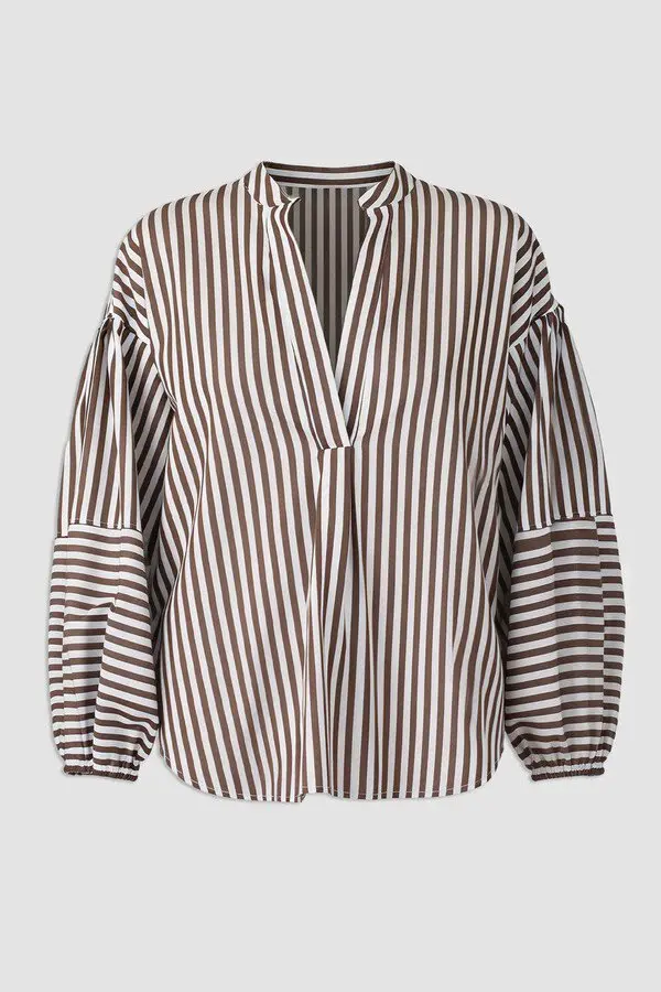 CALLAS MILANO Keaton Shirt With Lantern Sleeves /white - Brown