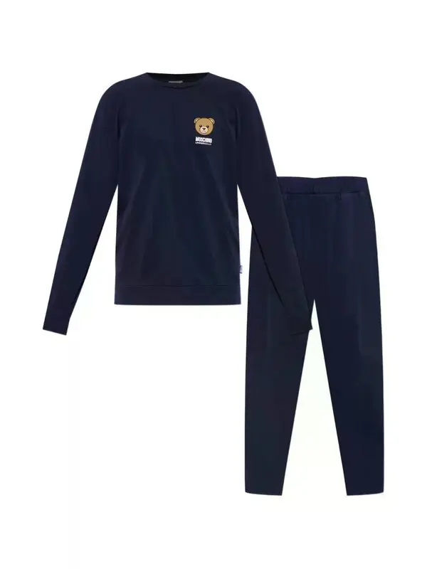 Moschino Two-piece Patch Pajamas Set - Blue
