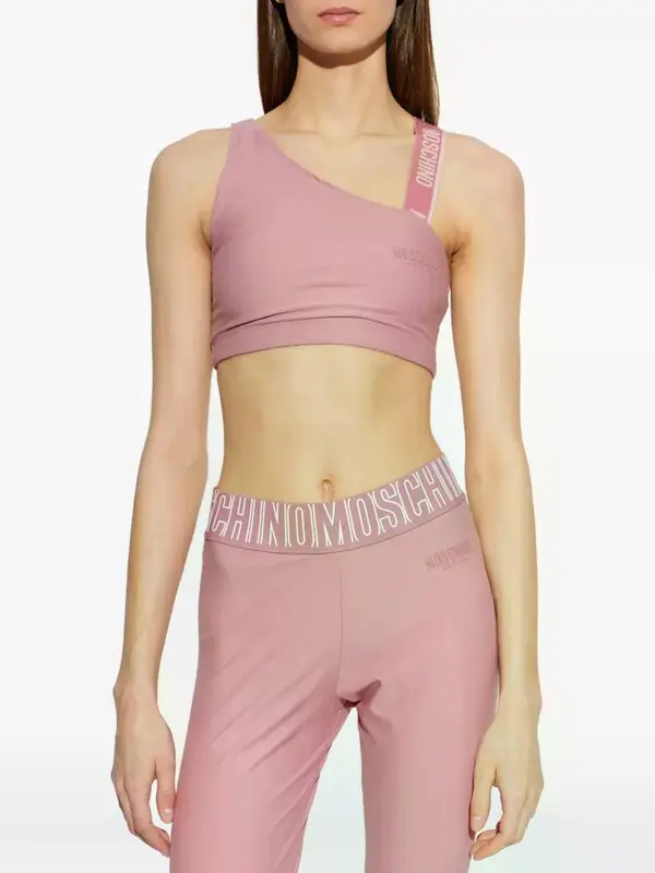 Moschino Asymmetric Logo-strap Top