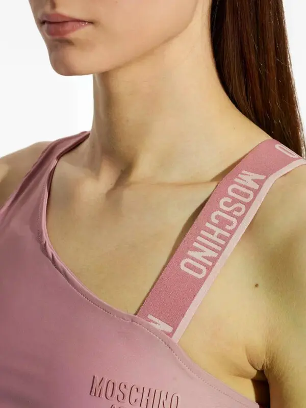 Moschino Asymmetric Logo-strap Top