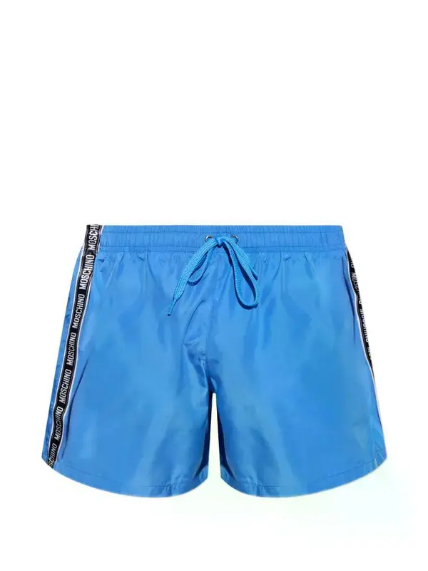 Moschino Logo Tape Swim Shorts - Blue