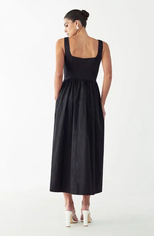 WILLA Lyla Fit-and-flare Midi Dress - Black