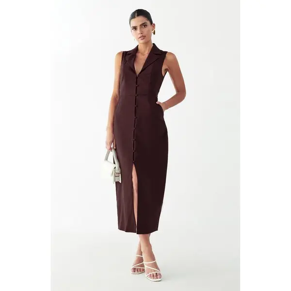 WILLA Barossa Midi Dress - Chocolate