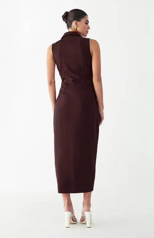 WILLA Barossa Midi Dress - Chocolate