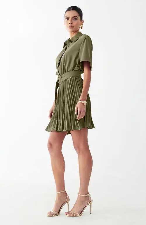 WILLA Mckenzi Fit-and-flare Mini Dress - Olive