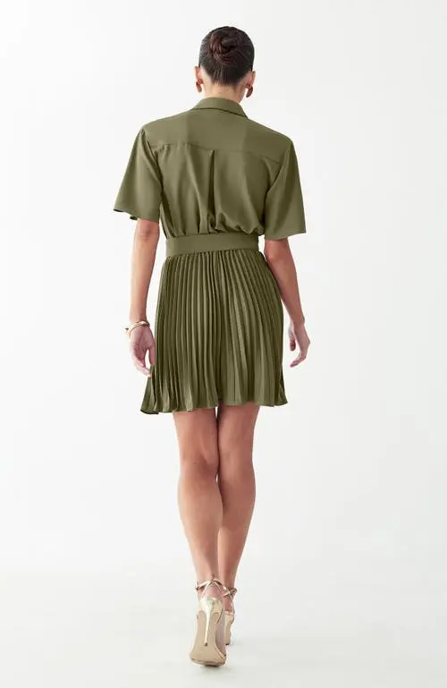 WILLA Mckenzi Fit-and-flare Mini Dress - Olive