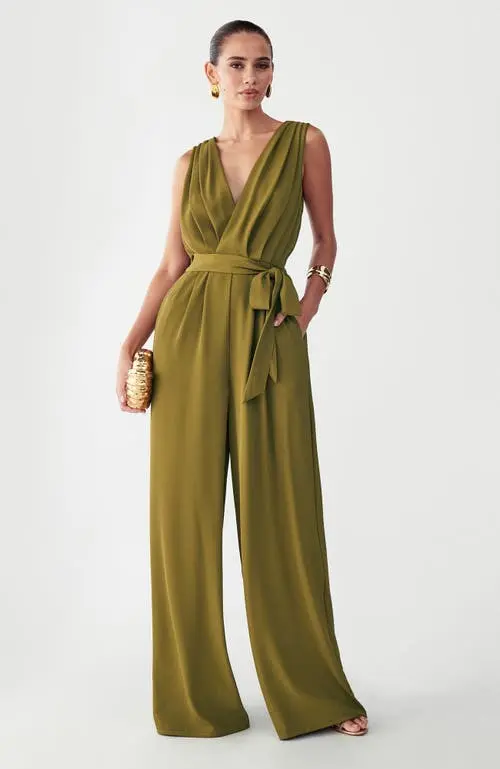 BWLDR Alina Wide-leg Jumpsuit - Olive Green