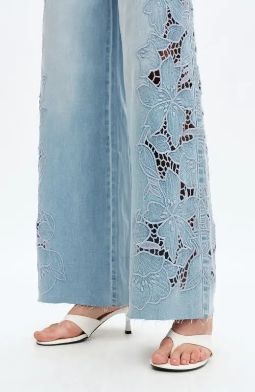 BAYEAS High-waist Wide-leg Jeans - Light Blue