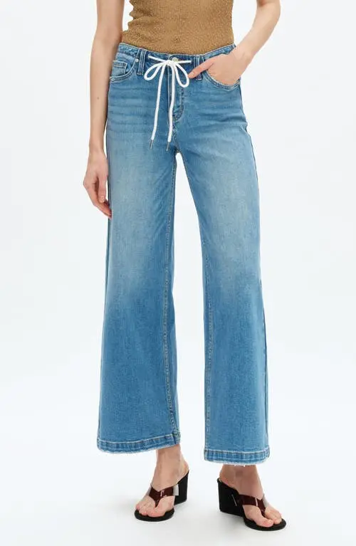 BAYEAS Zephyrine Drawstring Wide Leg Jeans - Light Blue