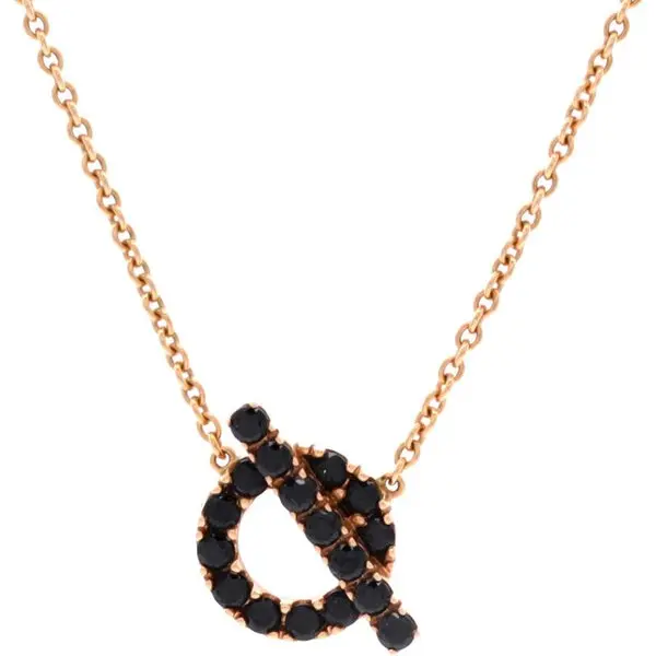 Hermès Finesse Pendant Necklace 18k And Black Spinels - Rose Gold