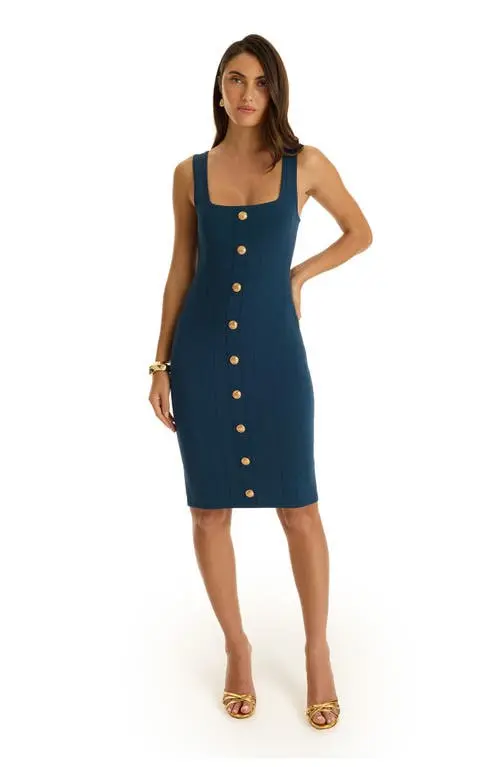 THE NOLI SHOP Helena Button Dress - Ocean