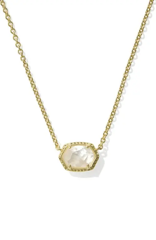 Kendra Scott Daphne Frame Stone Pendant Necklace - Gold Ivory