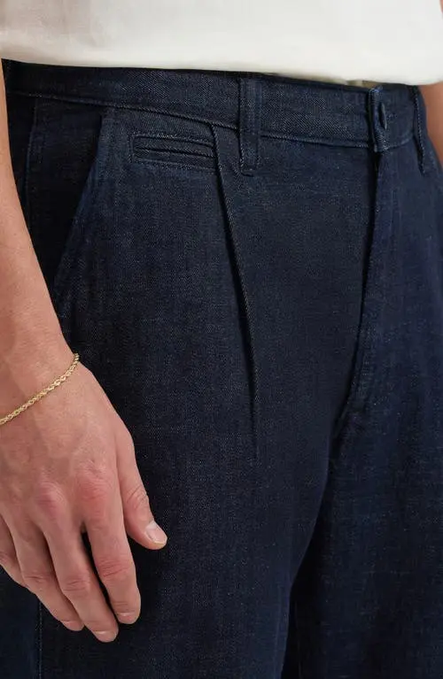 LEEM Relaxed Pleated Straight Leg Jeans