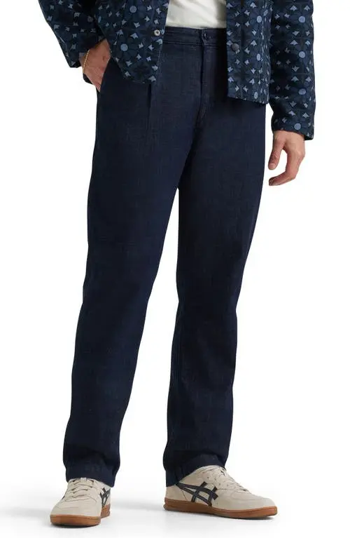 LEEM Relaxed Pleated Straight Leg Jeans - Rinse