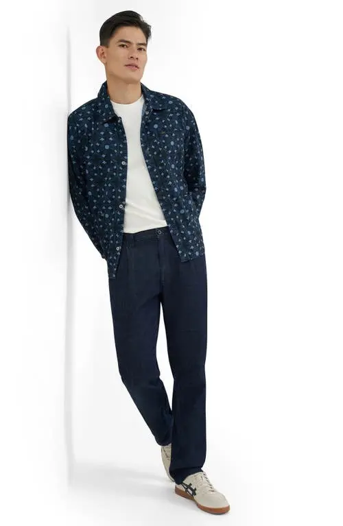 LEEM Relaxed Pleated Straight Leg Jeans