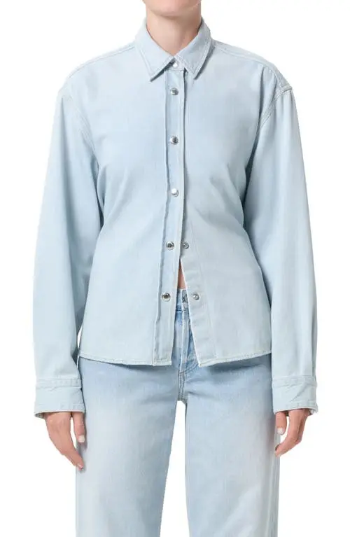 AGOLDE Theo Flutter Denim Shirt - Link (light Pale Tinted Ind)