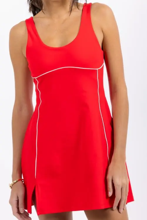 FORE-TÉ CLUB ATTIRE Amelia Athletic Dress - Cherry